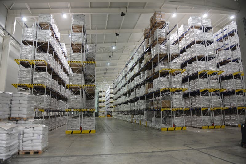 Warehouse with boxes stock image. Image of company, production - 55812755