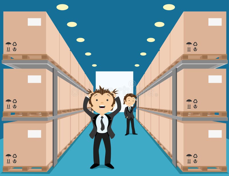 Warehouse with boxes. stock vector. Illustration of marketing - 65493290