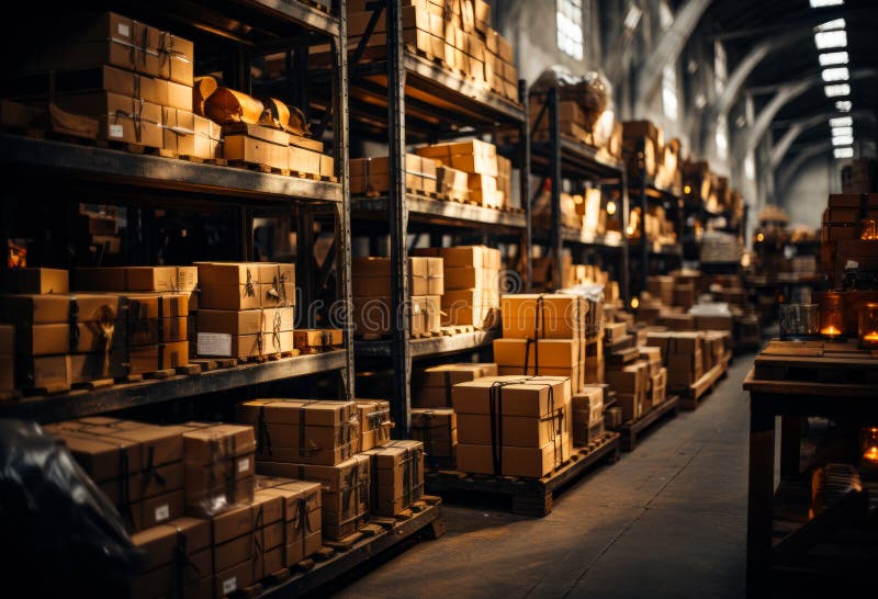 A Warehouse of Boxes Waiting To Be Explored Stock Image - Image of ...