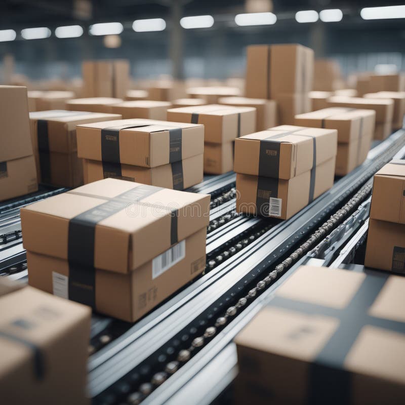 Warehouse with Boxes in the Warehouse 3d Rendering Warehouse with Boxes ...