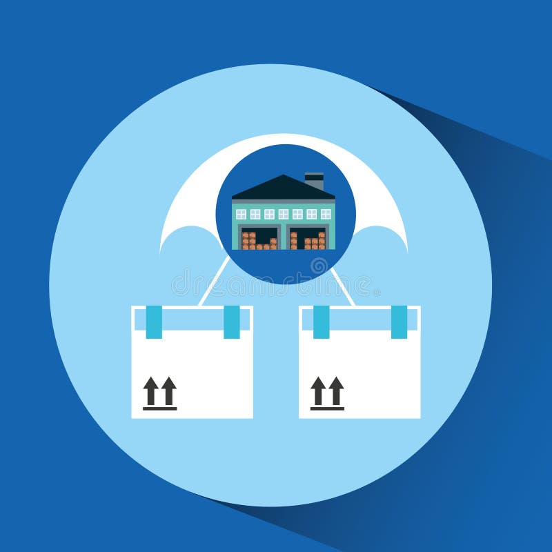 Airmail Shipping Concept. Cardboard Box Parcel with Jet Engines Stock ...