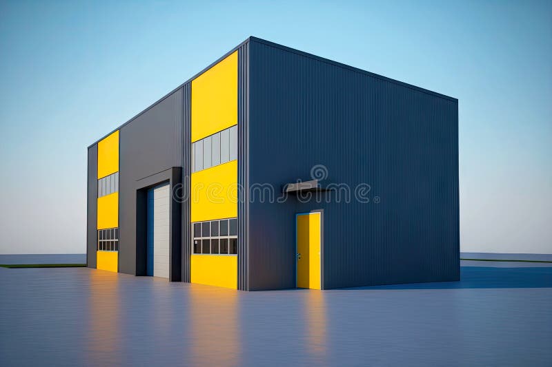 Warehouse Building for Cargo Storage Outside View Stock Illustration ...