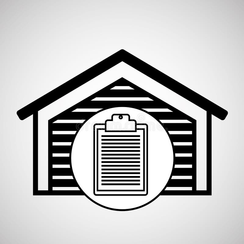 Warehouse Building Check List Report Icon Stock Vector - Illustration ...