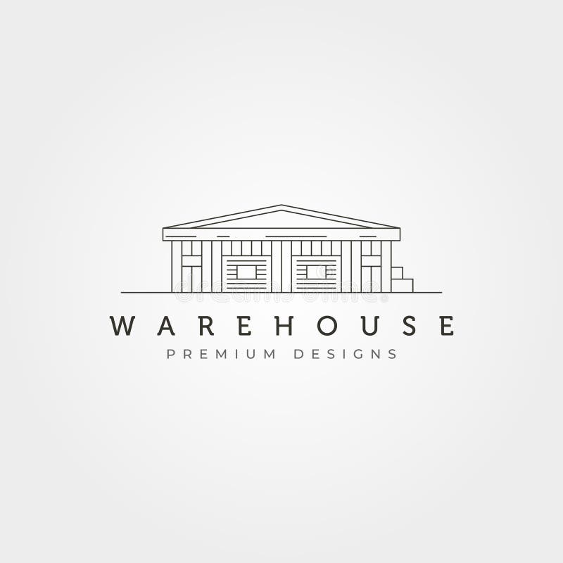 Warehouse Building Line Art Icon Logo Vector Symbol Illustration Design ...