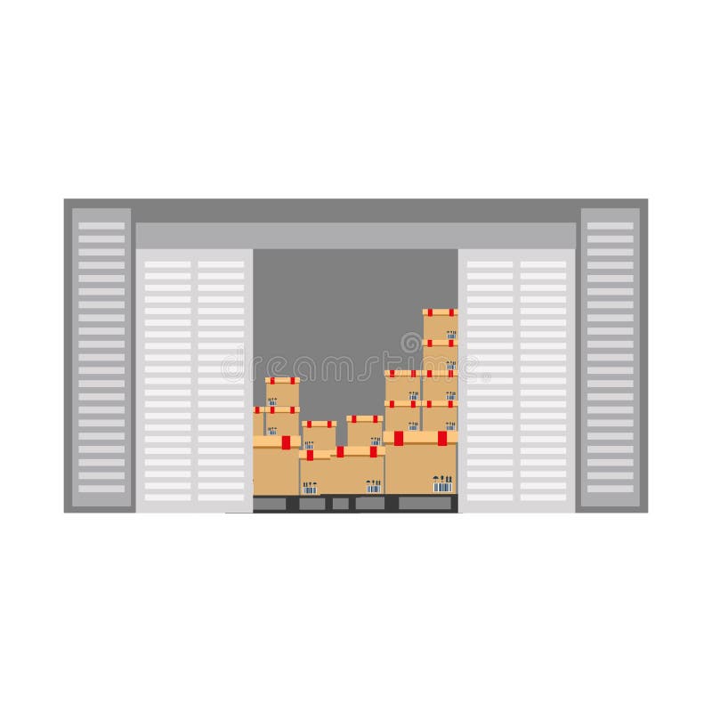 Warehouse Building Logistic Icon Stock Vector - Illustration of ...