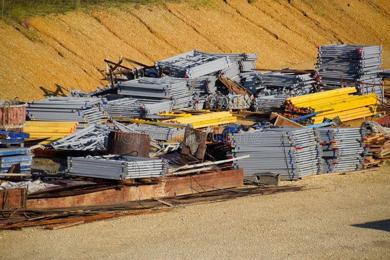 Warehouse of Building Materials. Building Base, Metal, Wood and Blocks ...