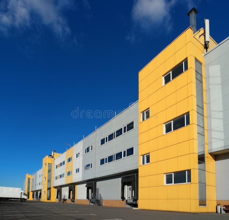 Warehouse Building, Trailer Docking Station Stock Photo - Image of ...