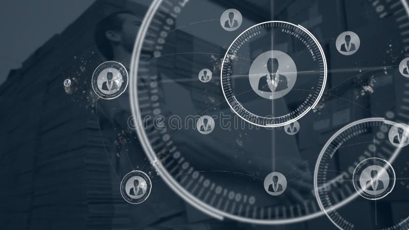 In Warehouse, Business Professional Processing Data with Network ...