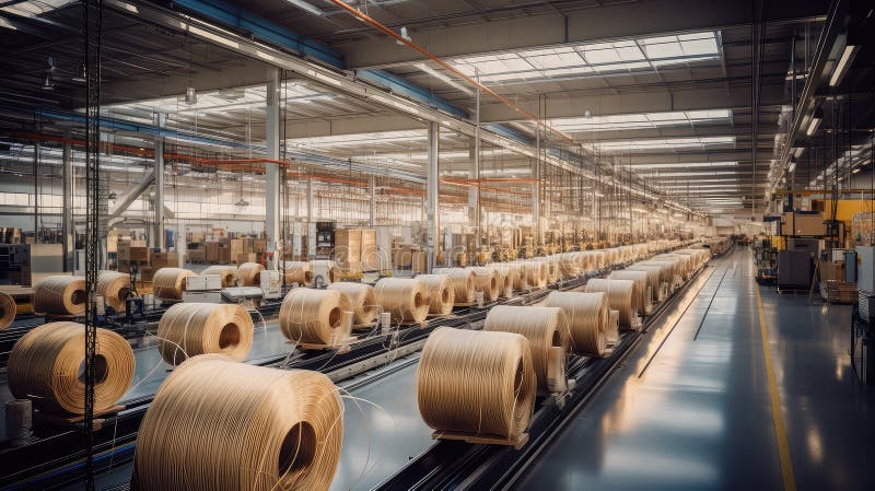 Warehouse Cable Manufacturing Stock Illustration - Illustration of ...