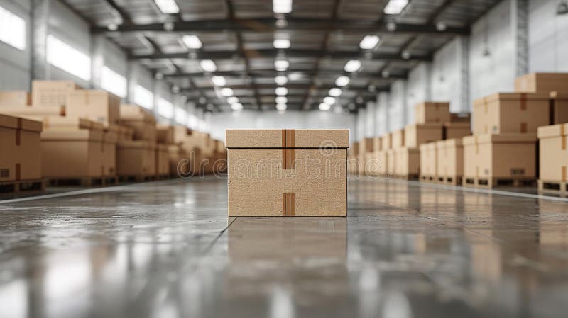 A Warehouse with Cardboard Boxes. AI Generated. Stock Illustration ...