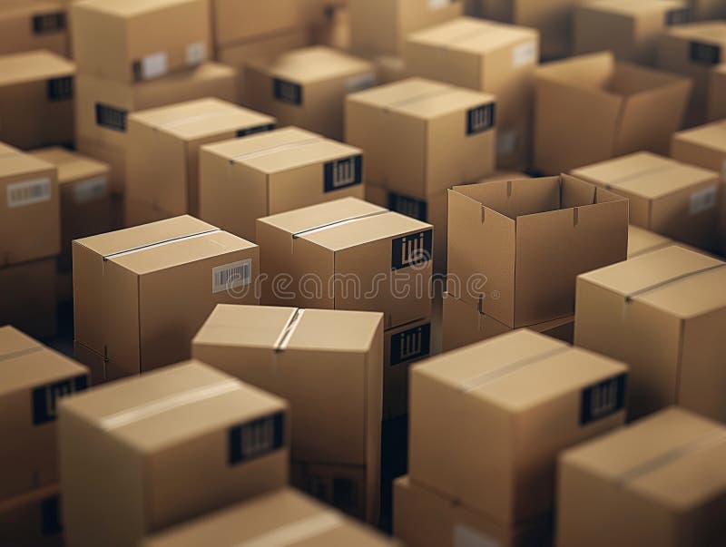 Warehouse Cardboard Boxes stock image. Image of retail - 317497489