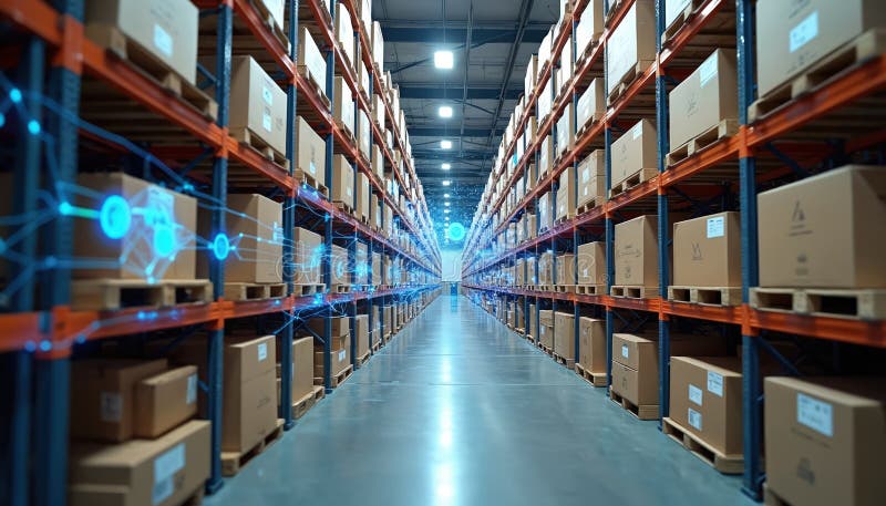 Modern Warehouse Inventory Management System Cloud Technology Stock ...