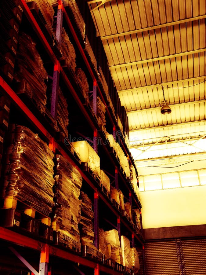 Warehouse Cargo Building Store, Warehouse Interior with Shelves ...