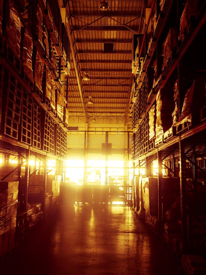 Warehouse Cargo Building Store, Warehouse Interior with Shelves ...