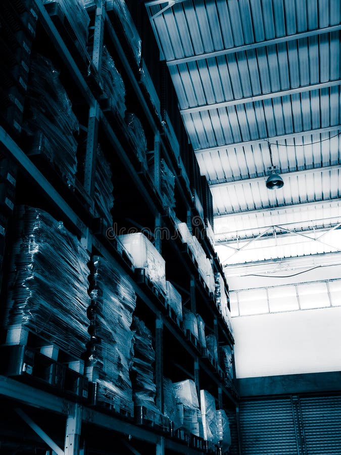 Warehouse Cargo Building Store, Warehouse Interior with Shelves ...