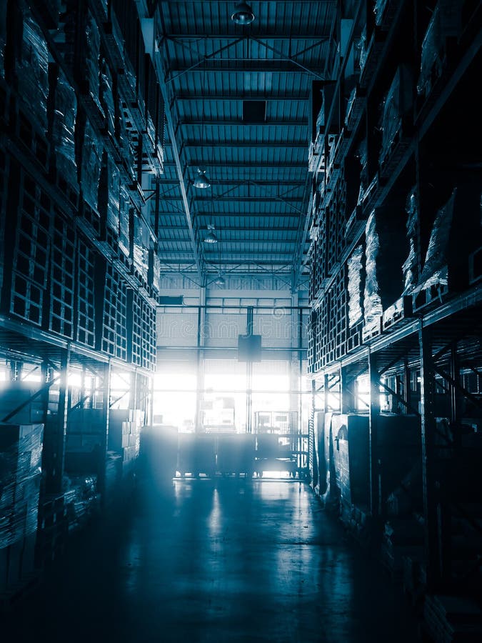 Warehouse Cargo Building Store, Warehouse Interior with Shelves ...