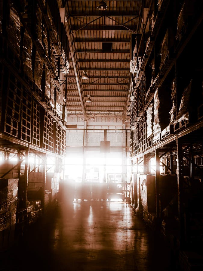 Warehouse Cargo Building Store, Warehouse Interior with Shelves ...