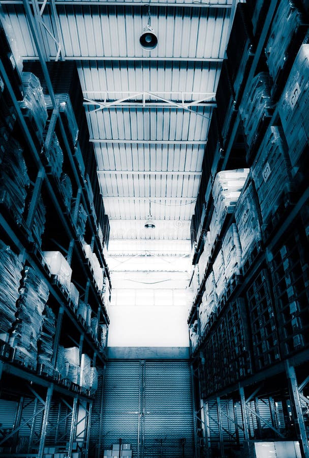 Warehouse Cargo Building Store, Warehouse Interior with Shelves ...