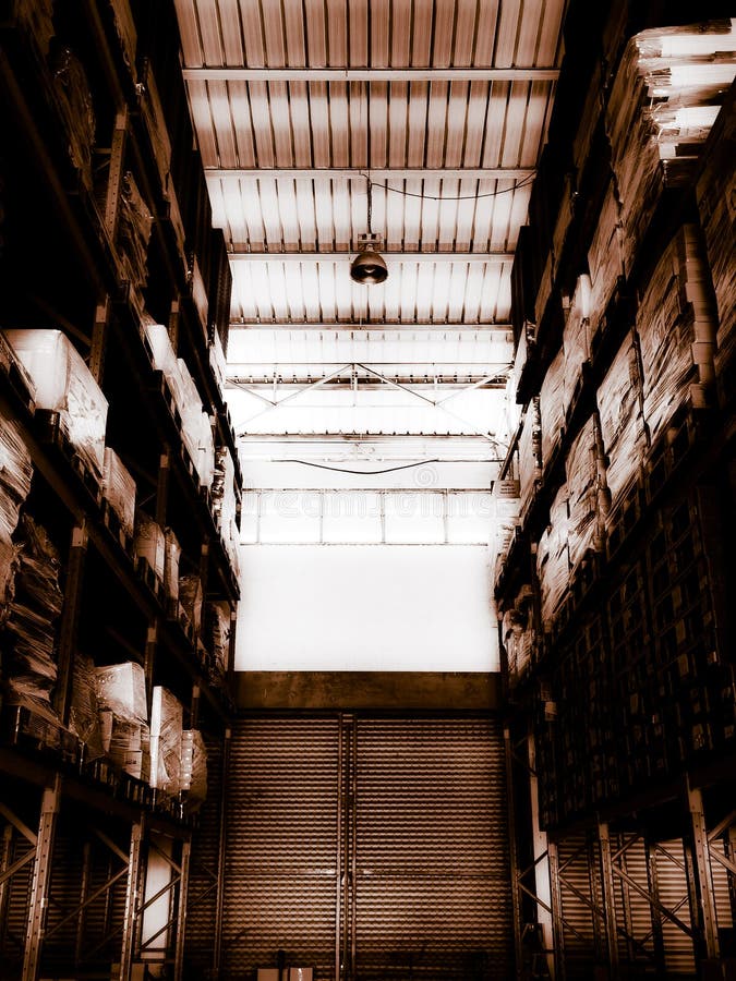 Warehouse Cargo Building Store, Warehouse Interior with Shelves ...