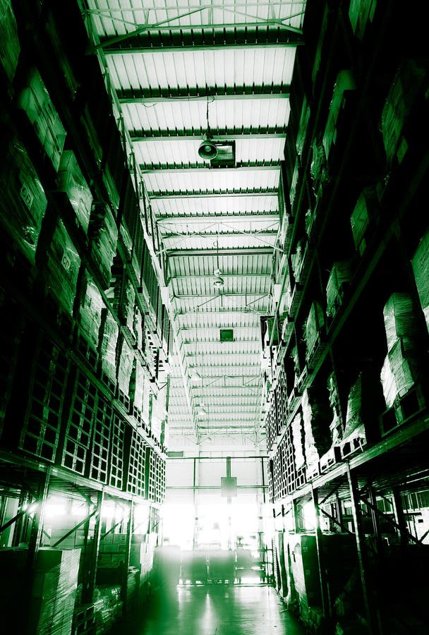 Warehouse Cargo Building Store, Warehouse Interior with Shelves ...