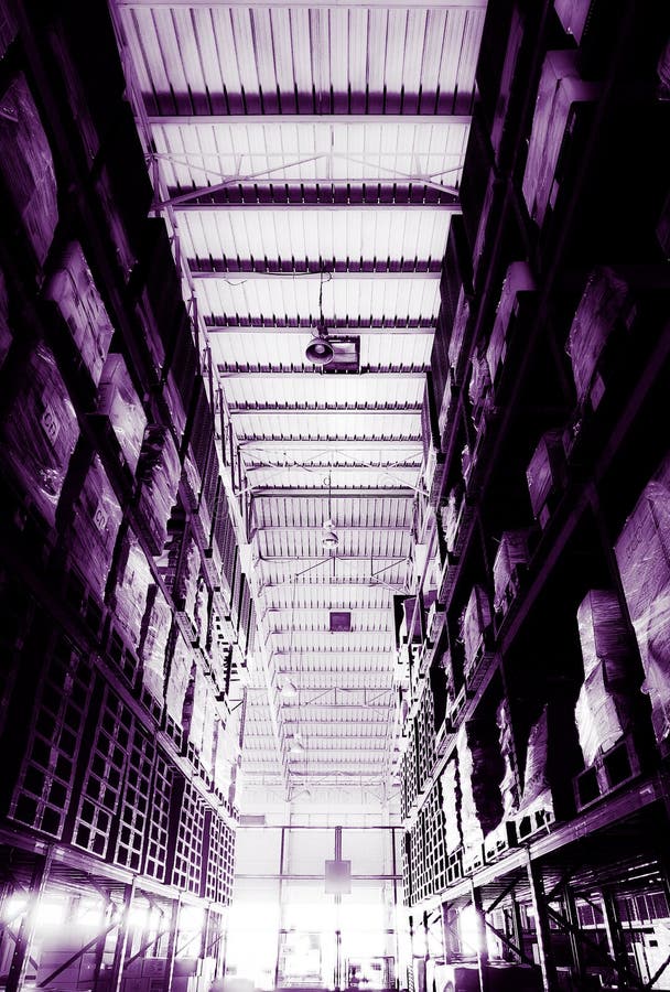 Warehouse Cargo Building Store, Warehouse Interior with Shelves ...
