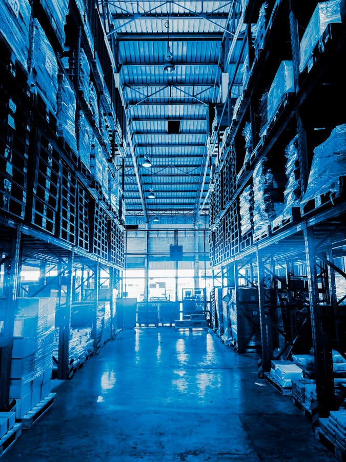 Warehouse Cargo Building Store, Warehouse Interior with Shelves ...