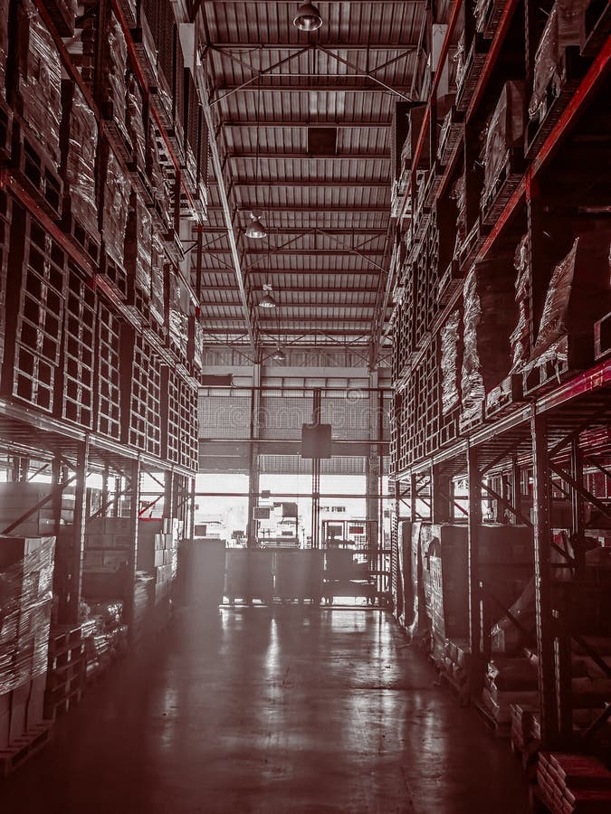 Warehouse Cargo Building Store, Warehouse Interior with Shelves ...