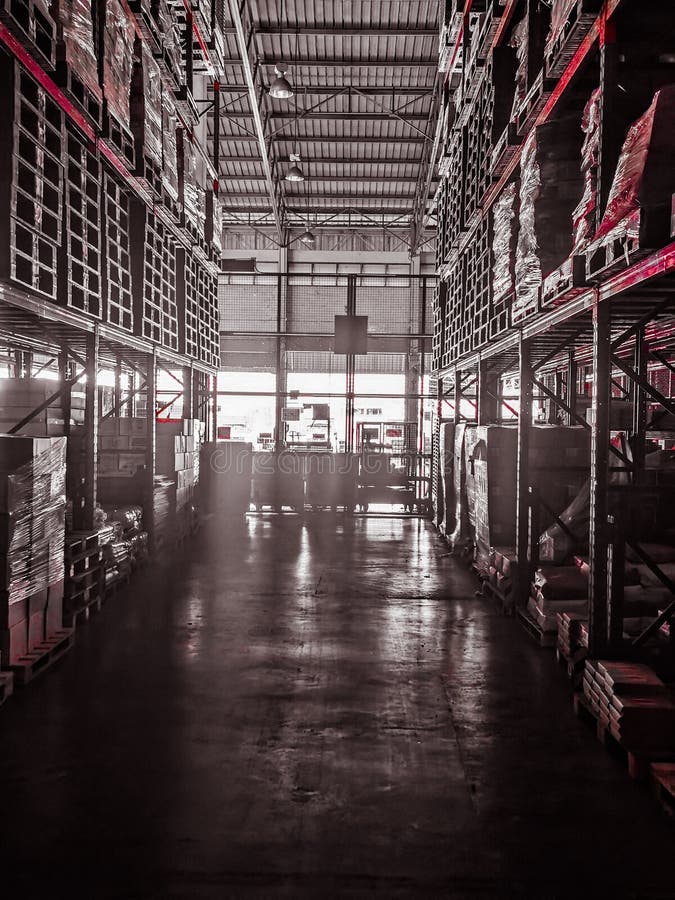 Warehouse Cargo Building Store, Warehouse Interior with Shelves ...