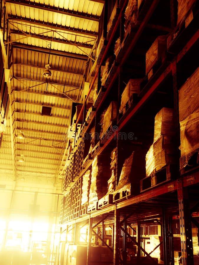 Warehouse Cargo Building Store, Warehouse Interior with Shelves ...