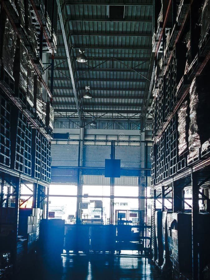 Warehouse Cargo Building Store, Warehouse Interior with Shelves ...