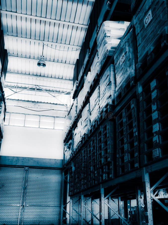 Warehouse Cargo Building Store, Warehouse Interior with Shelves ...