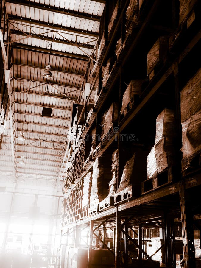 Warehouse Cargo Building Store, Warehouse Interior with Shelves ...