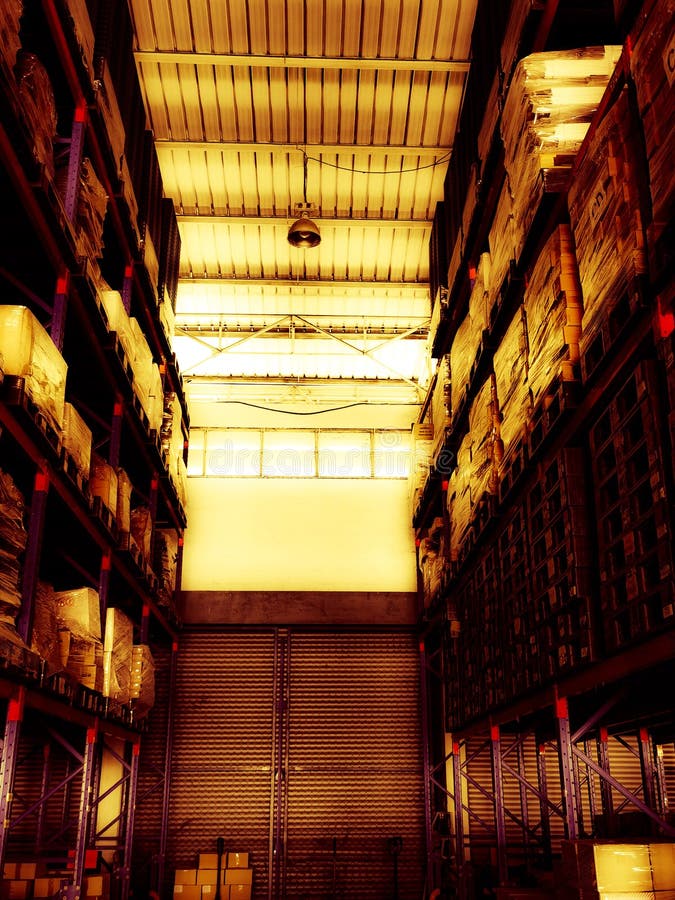 Warehouse Cargo Building Store, Warehouse Interior with Shelves ...