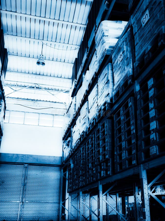 Warehouse Cargo Building Store, Warehouse Interior with Shelves ...