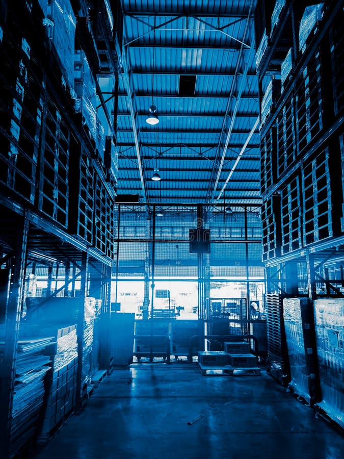 Warehouse Cargo Building Store, Warehouse Interior with Shelves ...