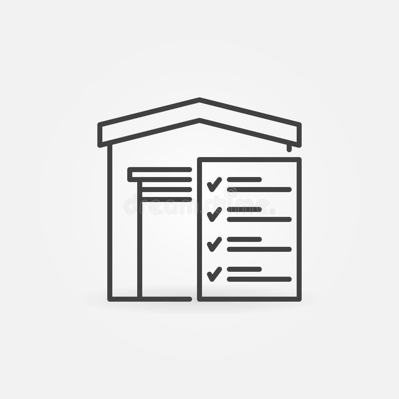 Warehouse with Checklist Vector Logistics Concept Line Icon or Symbol ...