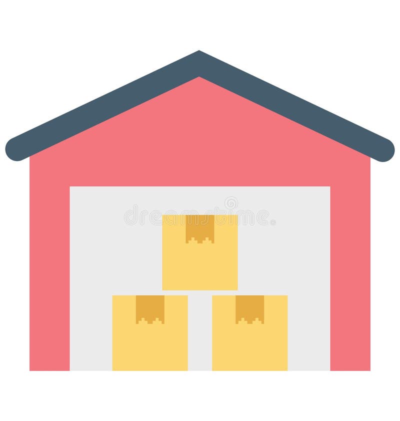 Warehouse Color Vector Icon Which Can Be Easily Modified or Edit ...