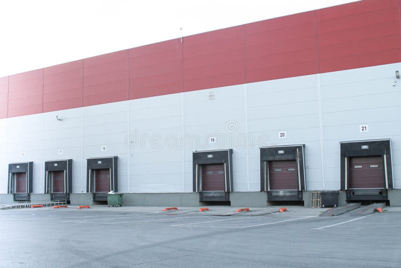 Warehouse Complex Outside with a Gate for Loading Goods into the Car ...
