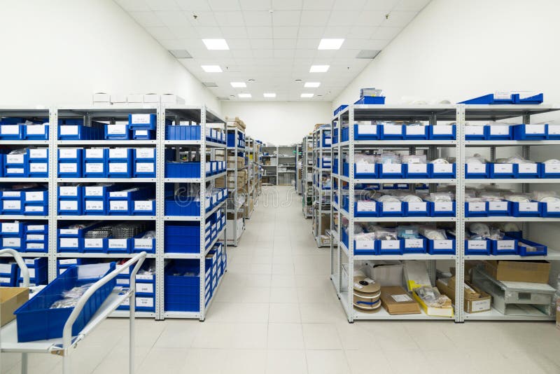 Warehouse of Components for the Electronics Industry. Stock Photo ...
