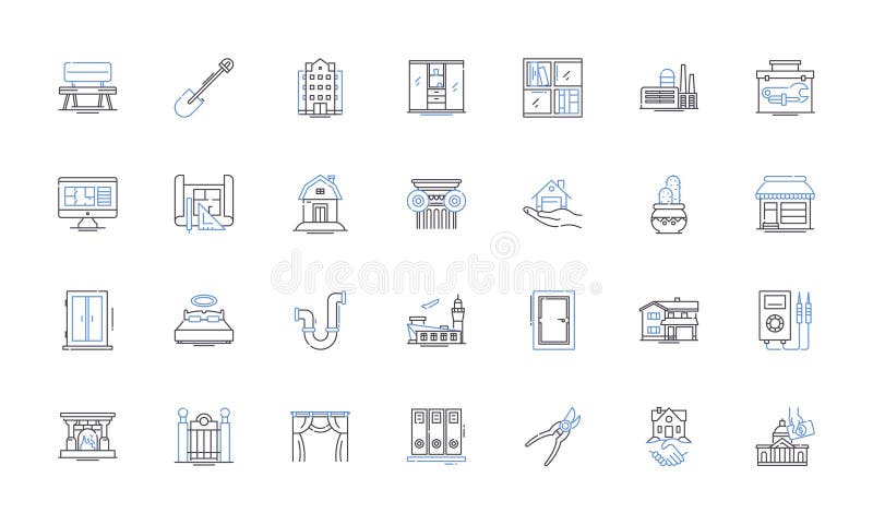 Warehouse Construction Line Icons Collection. Storage, Pallets ...