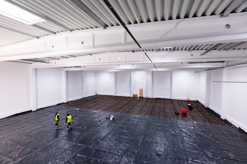 Warehouse Construction Site. Building a New Industrial Hall Stock Image ...