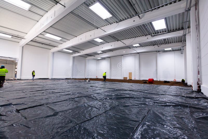 Warehouse Construction Site. Building a New Industrial Hall Stock Image ...