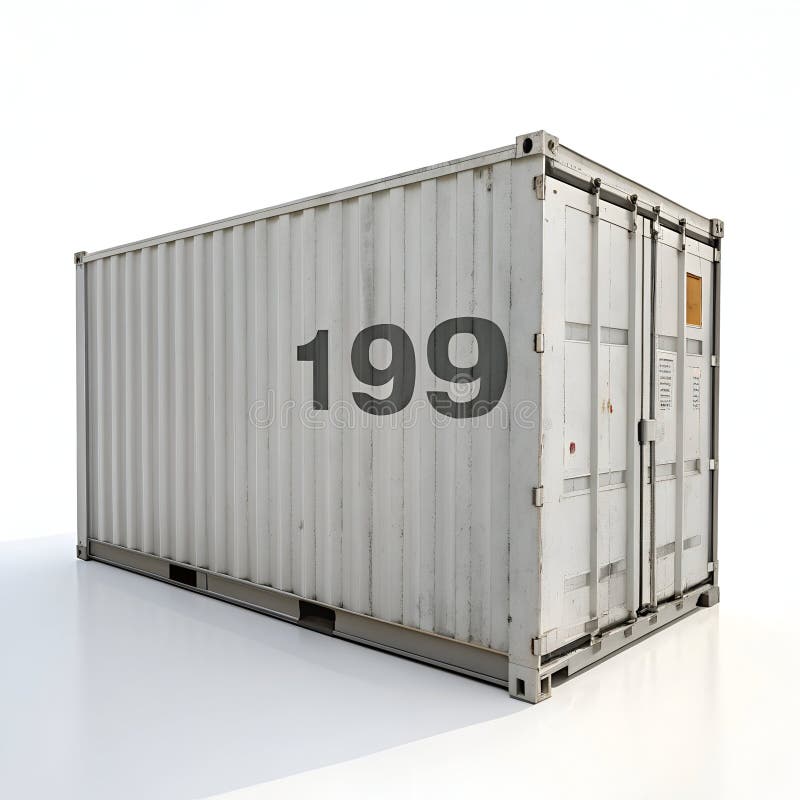 Warehouse Container Isolated on White Background Stock Illustration ...
