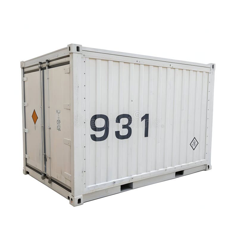 Warehouse Container Isolated on a White Background Stock Illustration ...
