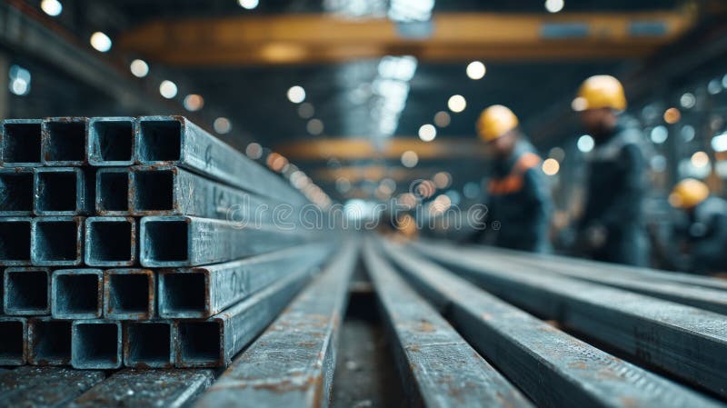 Warehouse Containing Long Metal Pipes and Rectangular Steel Tubes Stock ...