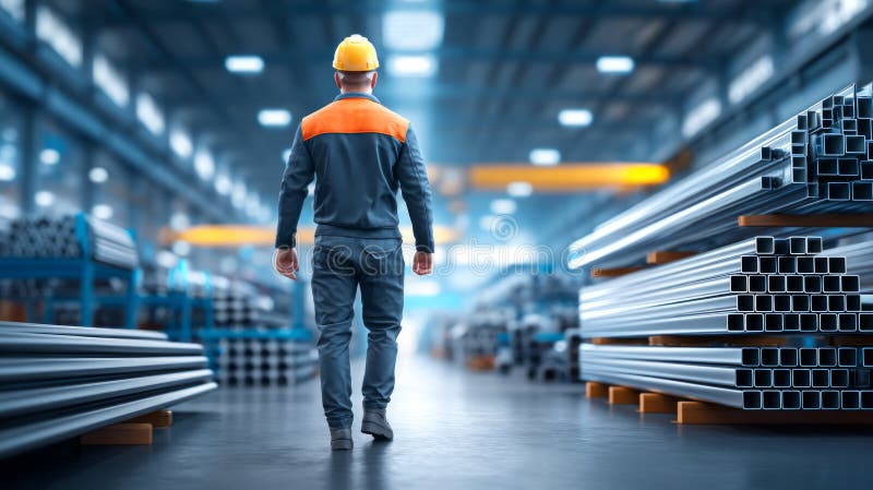 Warehouse Containing Long Metal Pipes and Rectangular Steel Tubes Stock ...