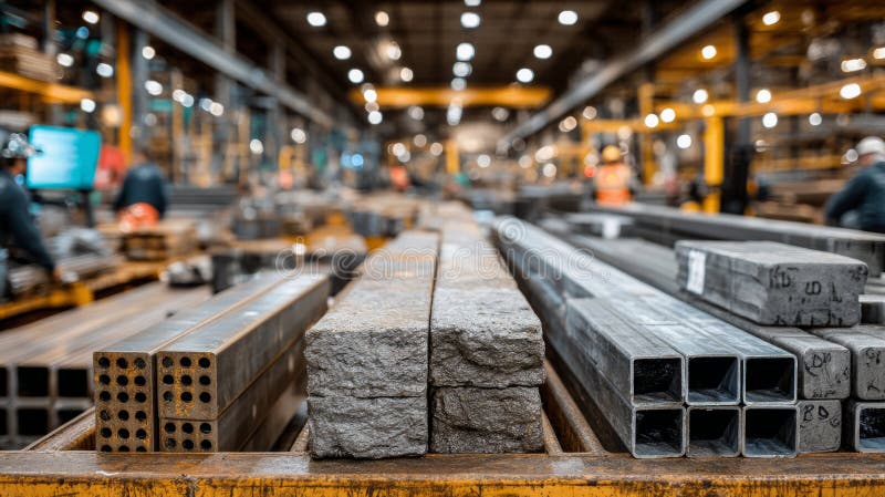 Warehouse Containing Long Metal Pipes and Rectangular Steel Tubes Stock ...