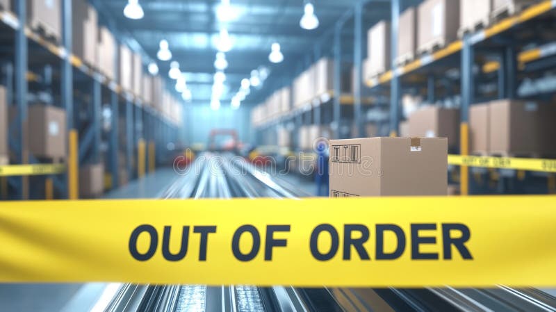 Warehouse Conveyor System Out of Order, Supply Chain Disruption and ...