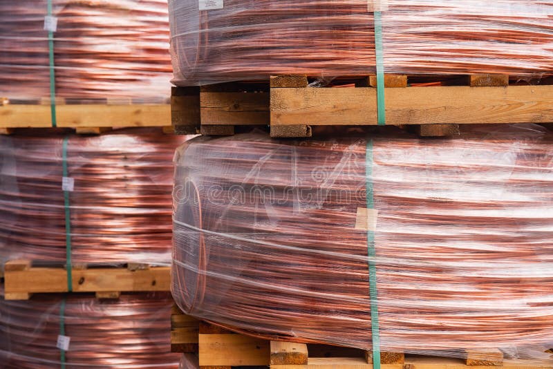 Warehouse Copper Coil Cable Spool on Factory Stock Photo - Image of ...