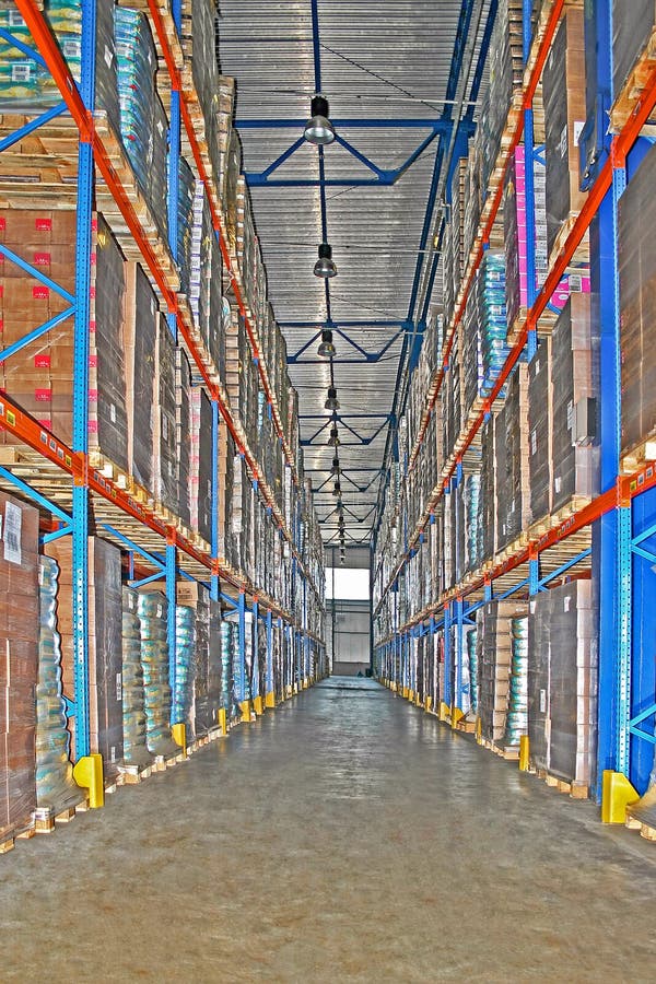 Warehouse corridor stock image. Image of logistic, distribution - 18936975